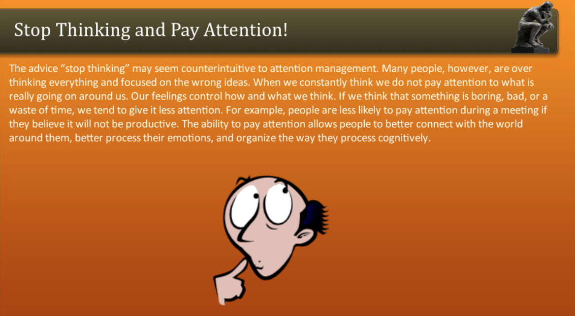 Stop Thinking and Pay Attention - FreshSkills