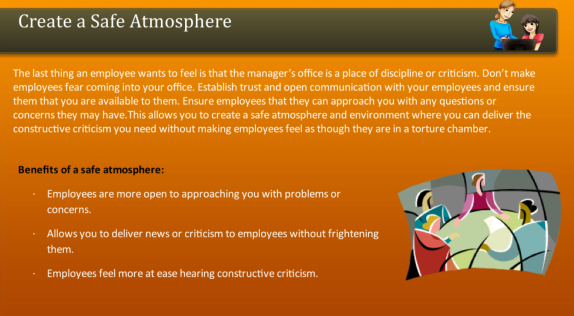 Create a Safe Atmosphere - FreshSkills